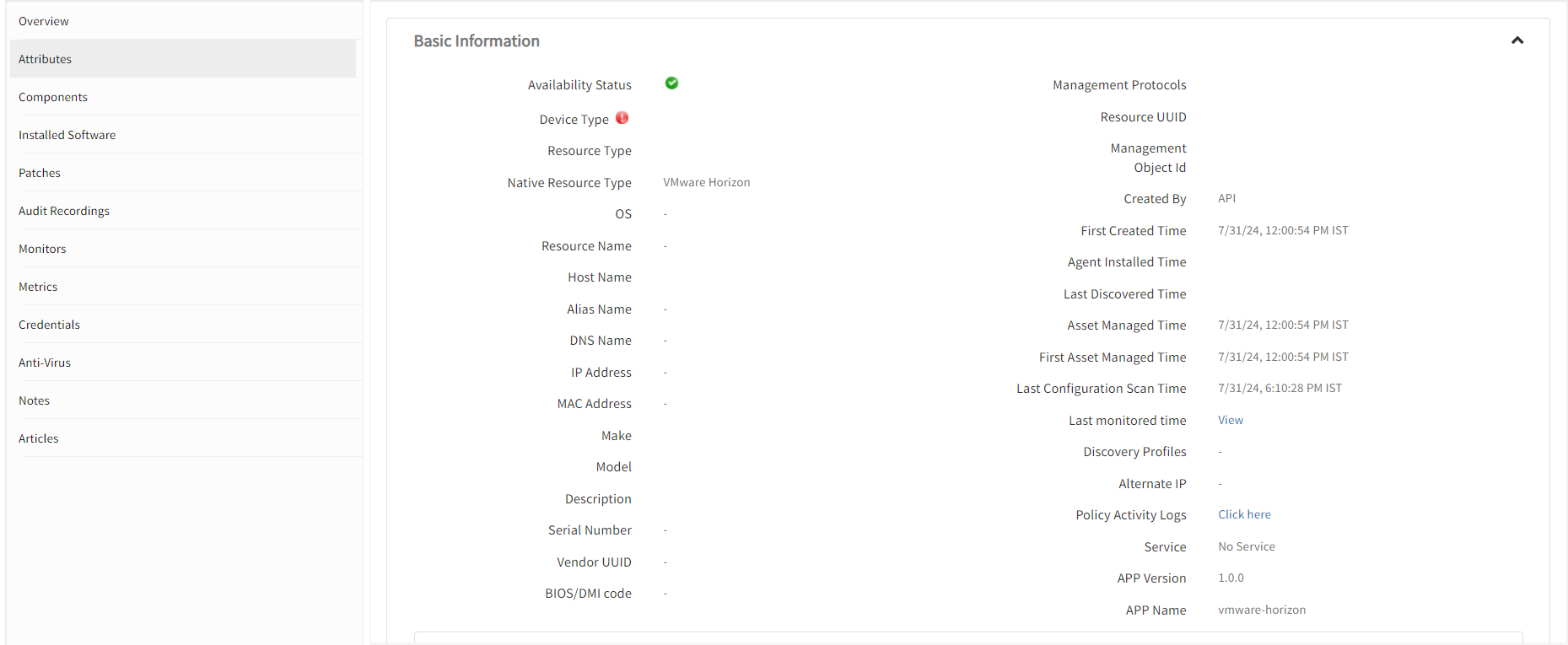 Working with VMware Horizon | OpsRamp Documentation