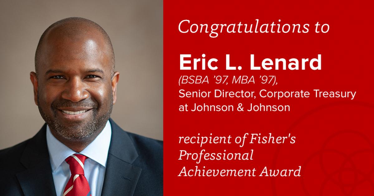 Eric Lenard honored with Fisher's 2018 Professional Achievement Award ...