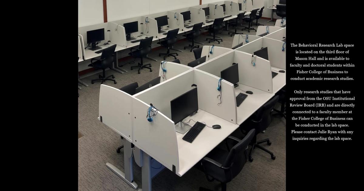 Behavioral Research Lab | Fisher College of Business