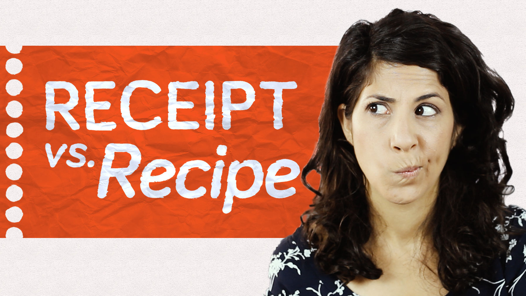 Recipe Vs Receipt