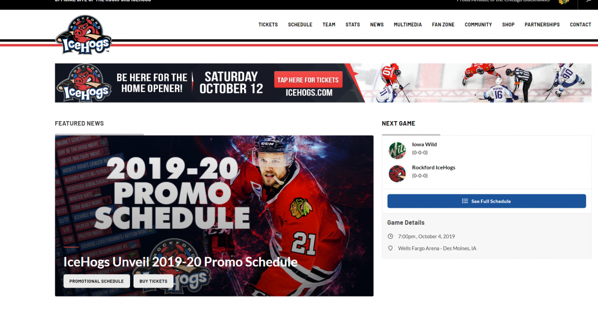 Rockford IceHogs | IceHogs Launch New Website