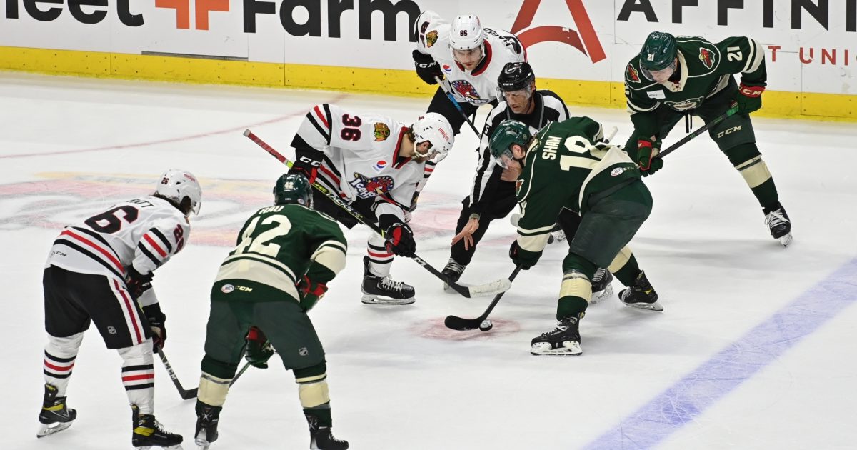 Rockford IceHogs | IceHogs Pour it on Wild with 6-1 Win in Des Moines