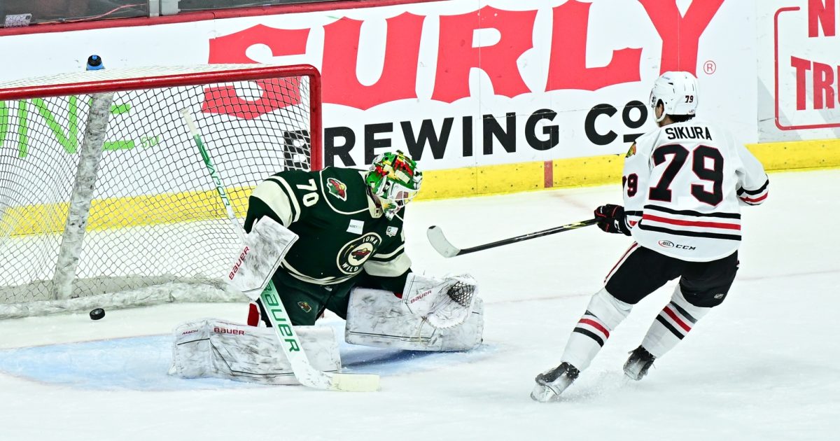 Rockford IceHogs | Sikura’s Hat Trick Propels Hogs Past Wild