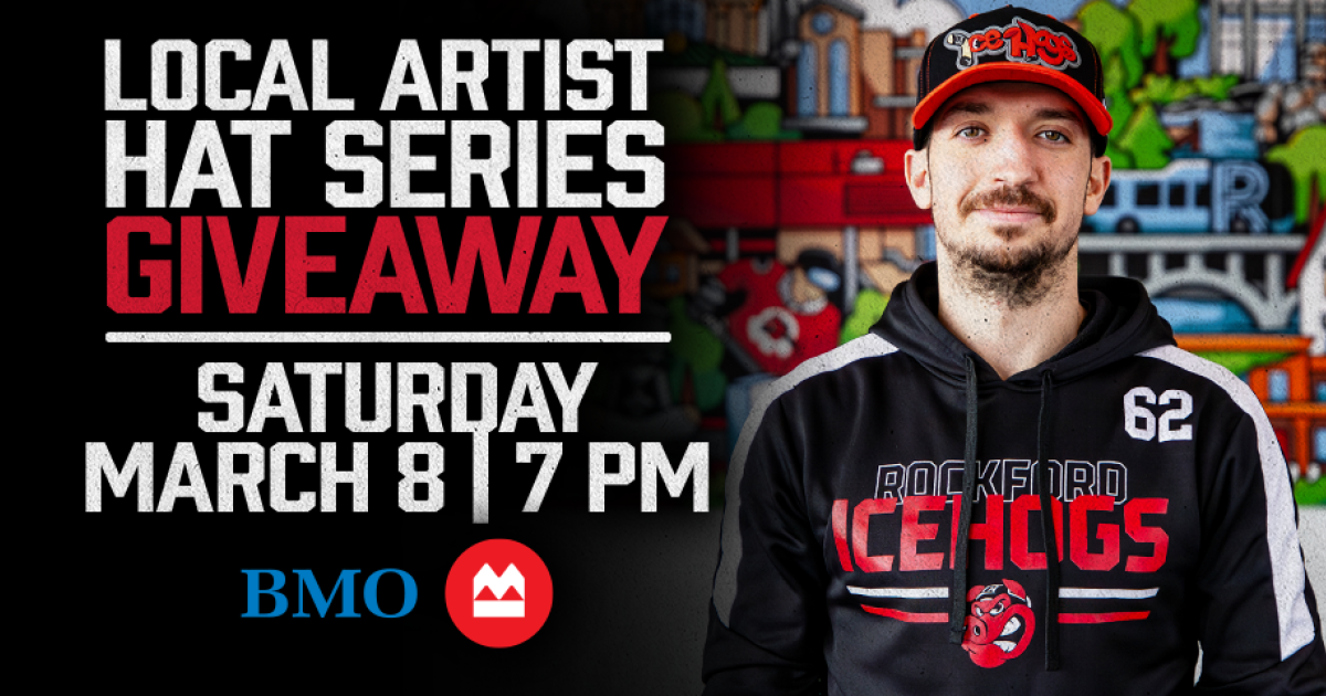 Rockford IceHogs | Local Artist Hat Giveaway This Saturday!