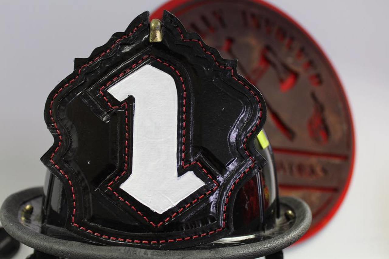 FIL Firefighter Custom Leather Helmet Shield Front by Fully Involved ...
