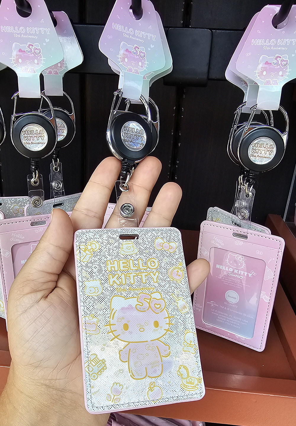 Hello Kitty 50th Anniversary Sanrio Retractable ID Tag Pouch ...