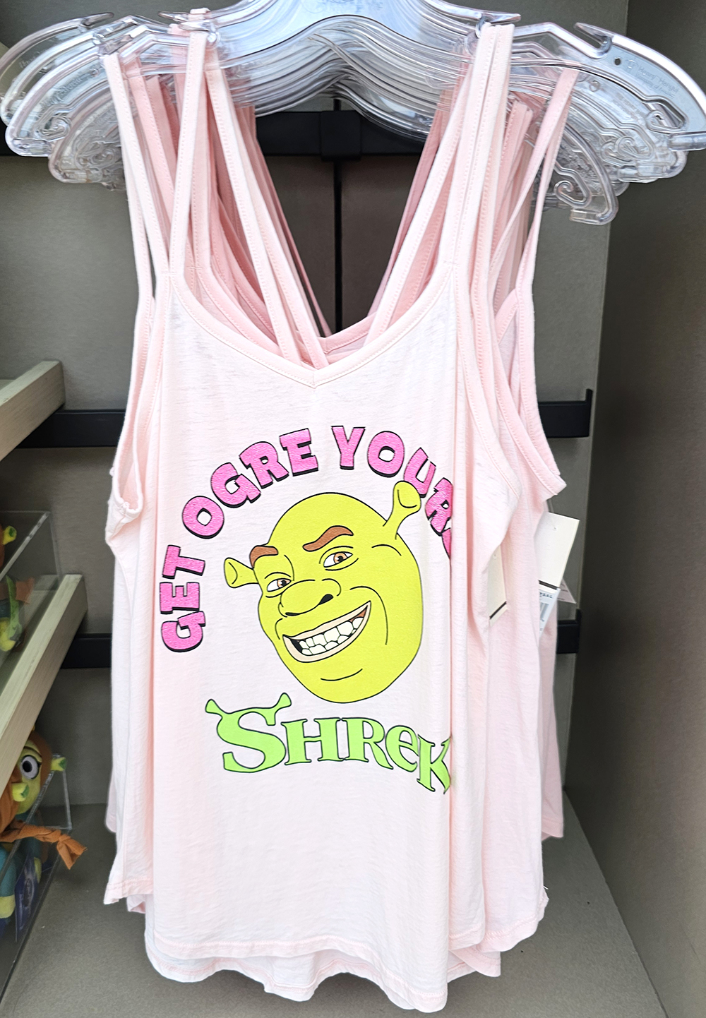 Shrek Universal Studios Parks Ladies Get Ogre Yourself Pink Tank Top ...