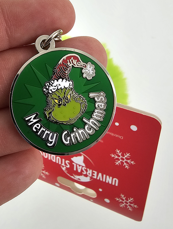 The Grinch Universal Studios Parks Green Pom Keychain with Merry ...