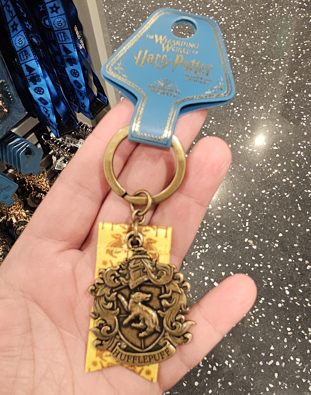 Universal Epic Universe Harry Potter Keychain with Hufflepuff Crest and ...