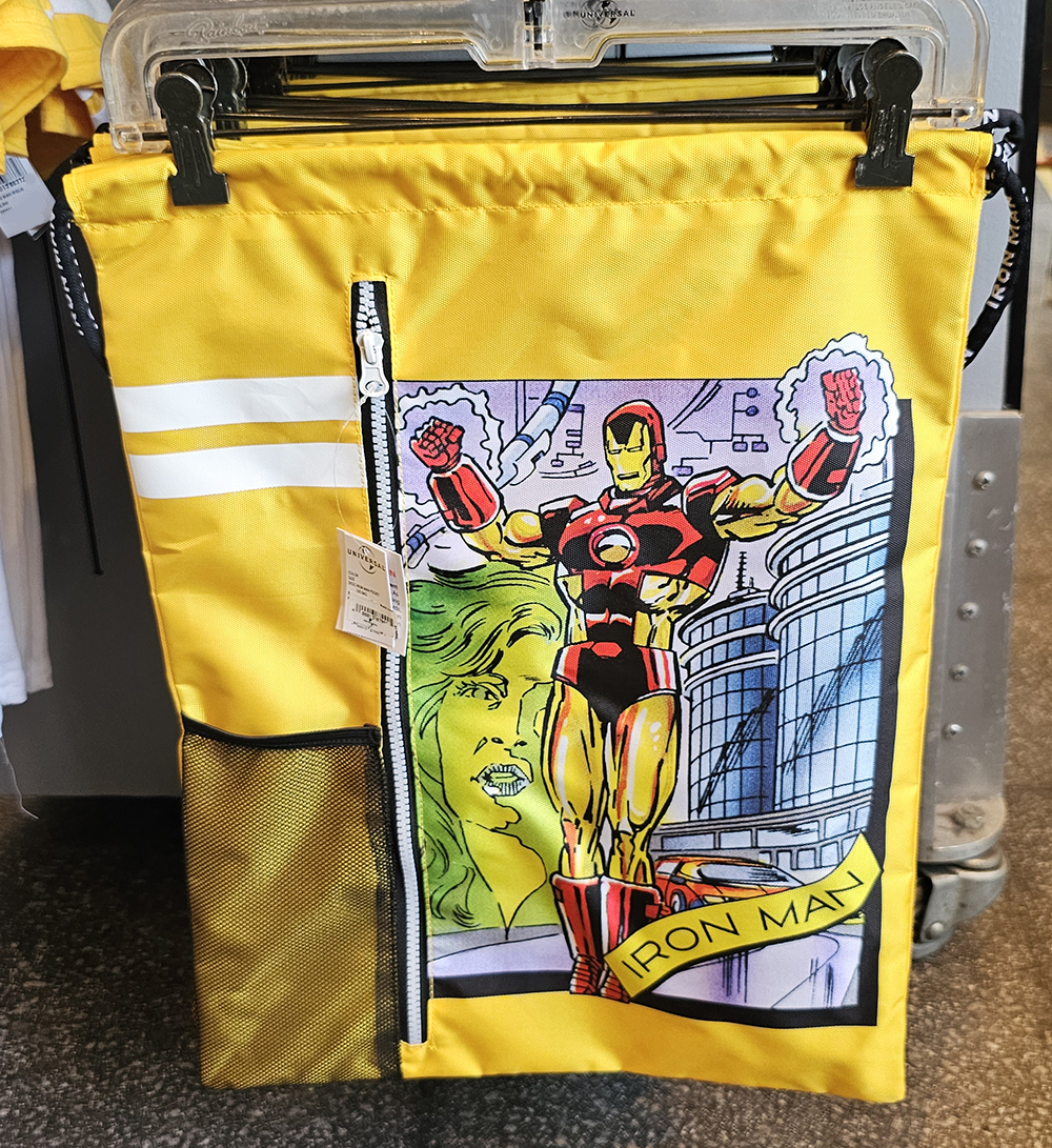 Universal Studios Parks Marvel Comic Drawstring Backpack Iron Man ...
