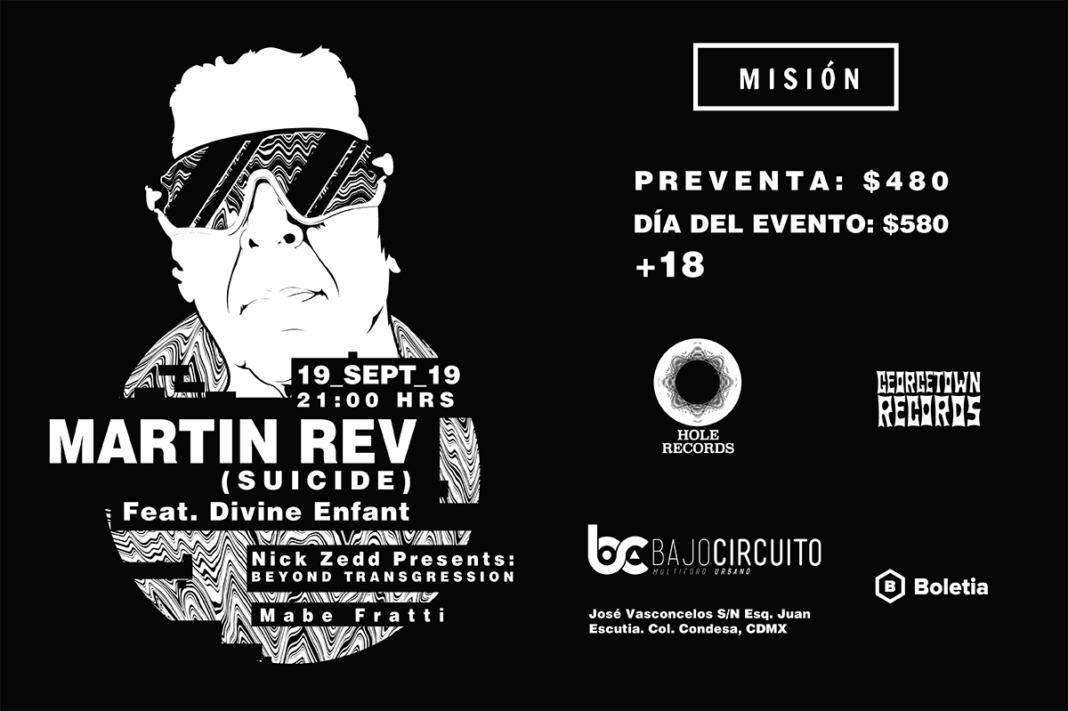 Martin Rev de Suicide se presentará en Bajo Circuito