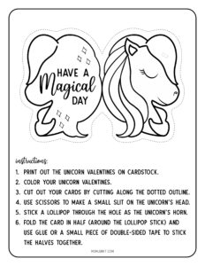 Cute Unicorn Craft for Valentine's Day: Coloring Activity Mom Junky