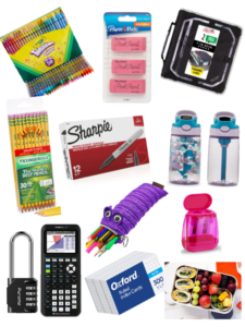 Back to School Supplies List