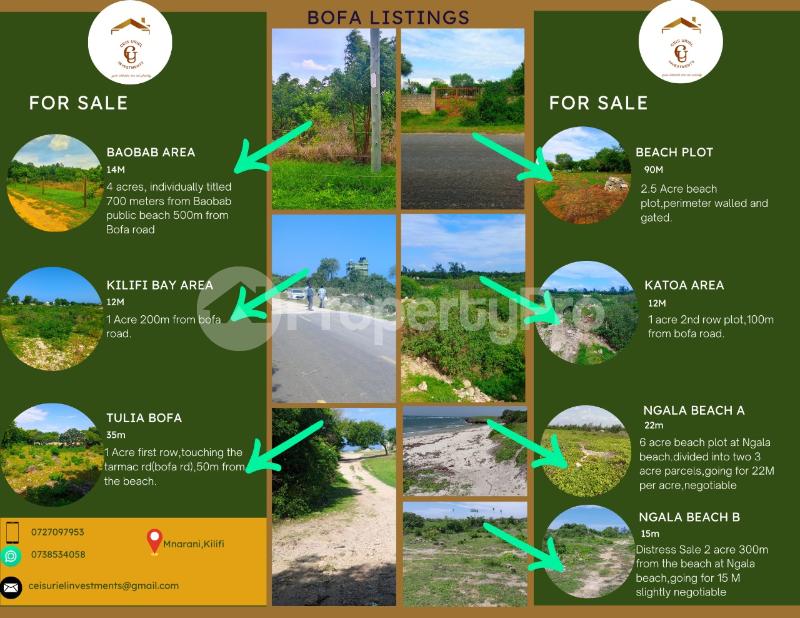 Land for sale Bofa Road Bofa Kilifi (PID: 8BEKG) | PropertyPro Kenya