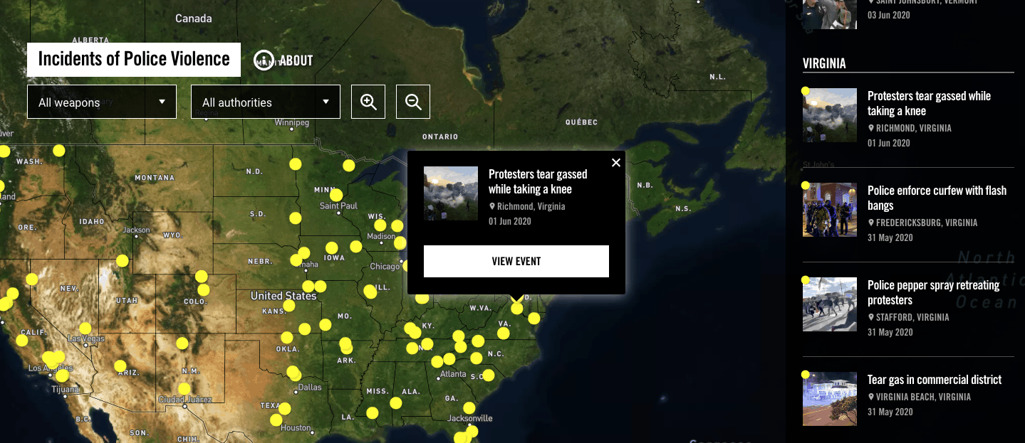 Richmond on Amnesty International Map Documenting Police Violence - RVAHub