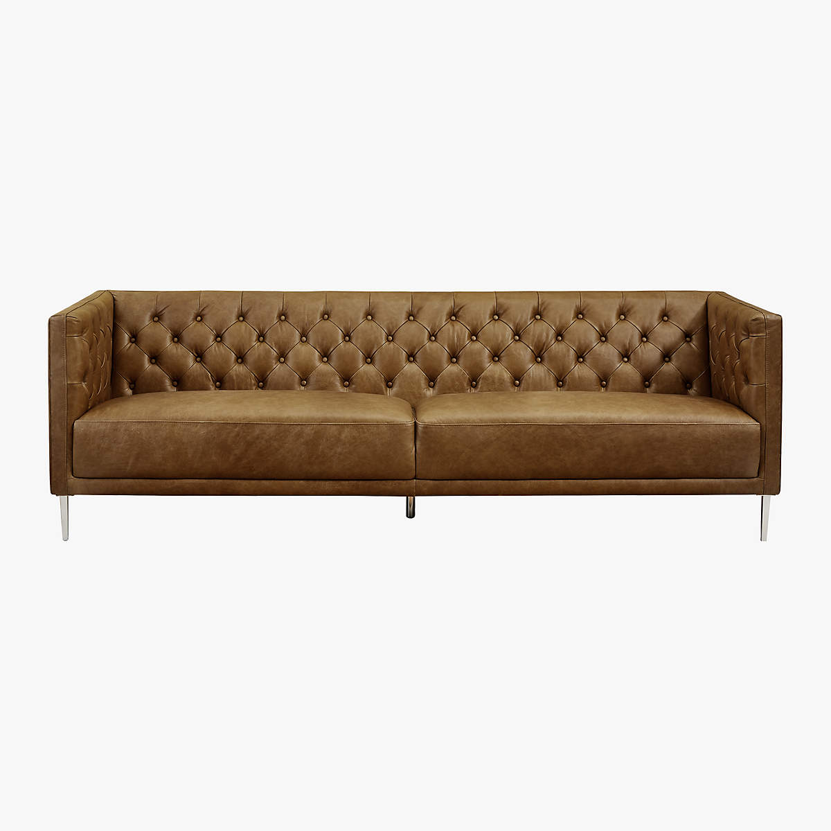 Cb2 savile leather sofa store