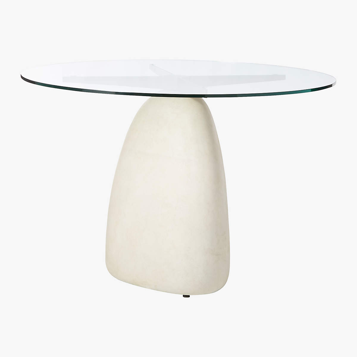CB2 Stone Ivory Round Dining Table 47" | Seeded