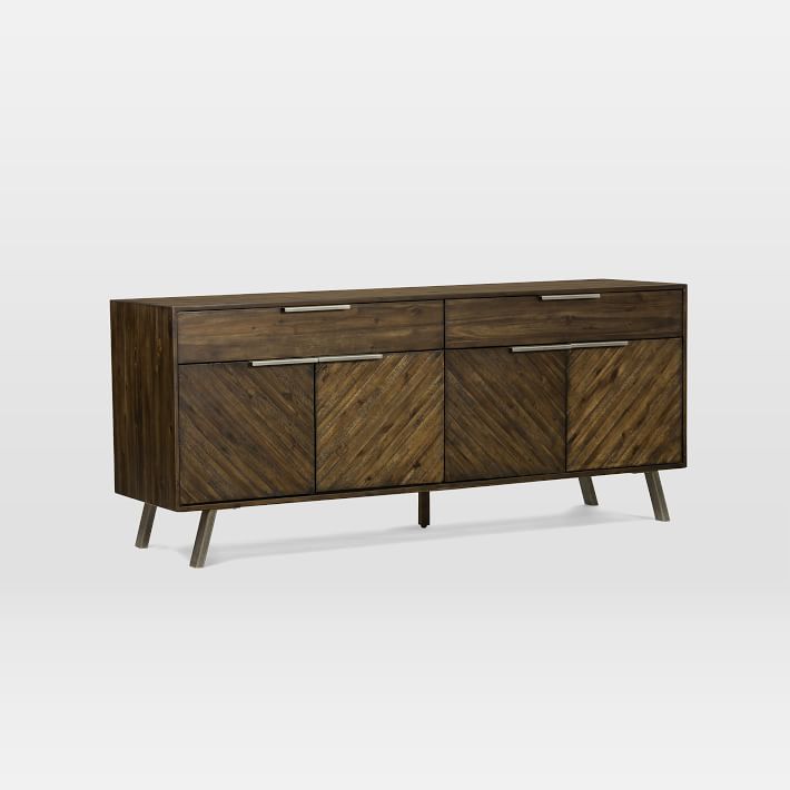 West Elm Parquet Block & Steel Buffet | Seeded