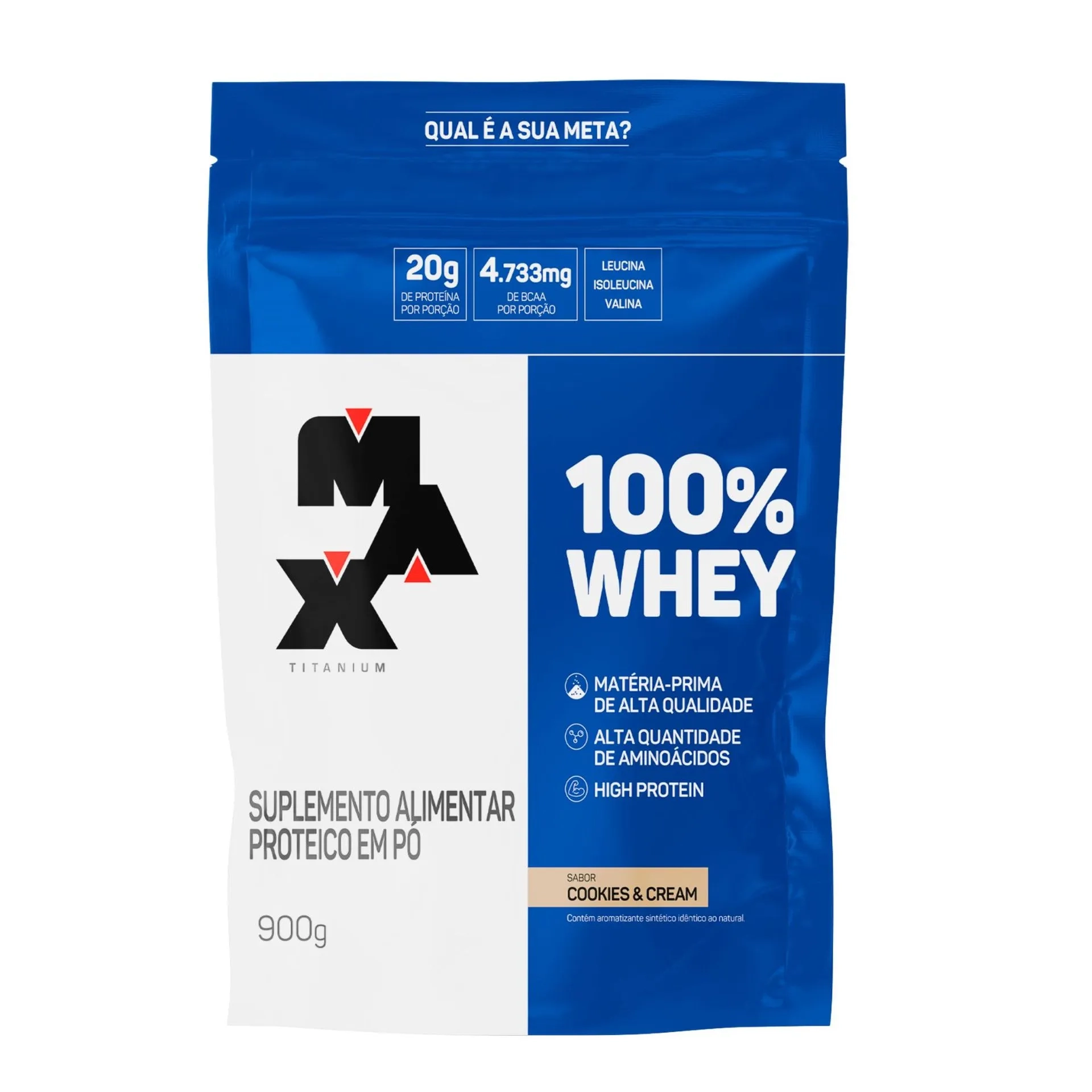 Max Whey Protein 100% Refil 900g - Max Titanium | Extreme Suplementos