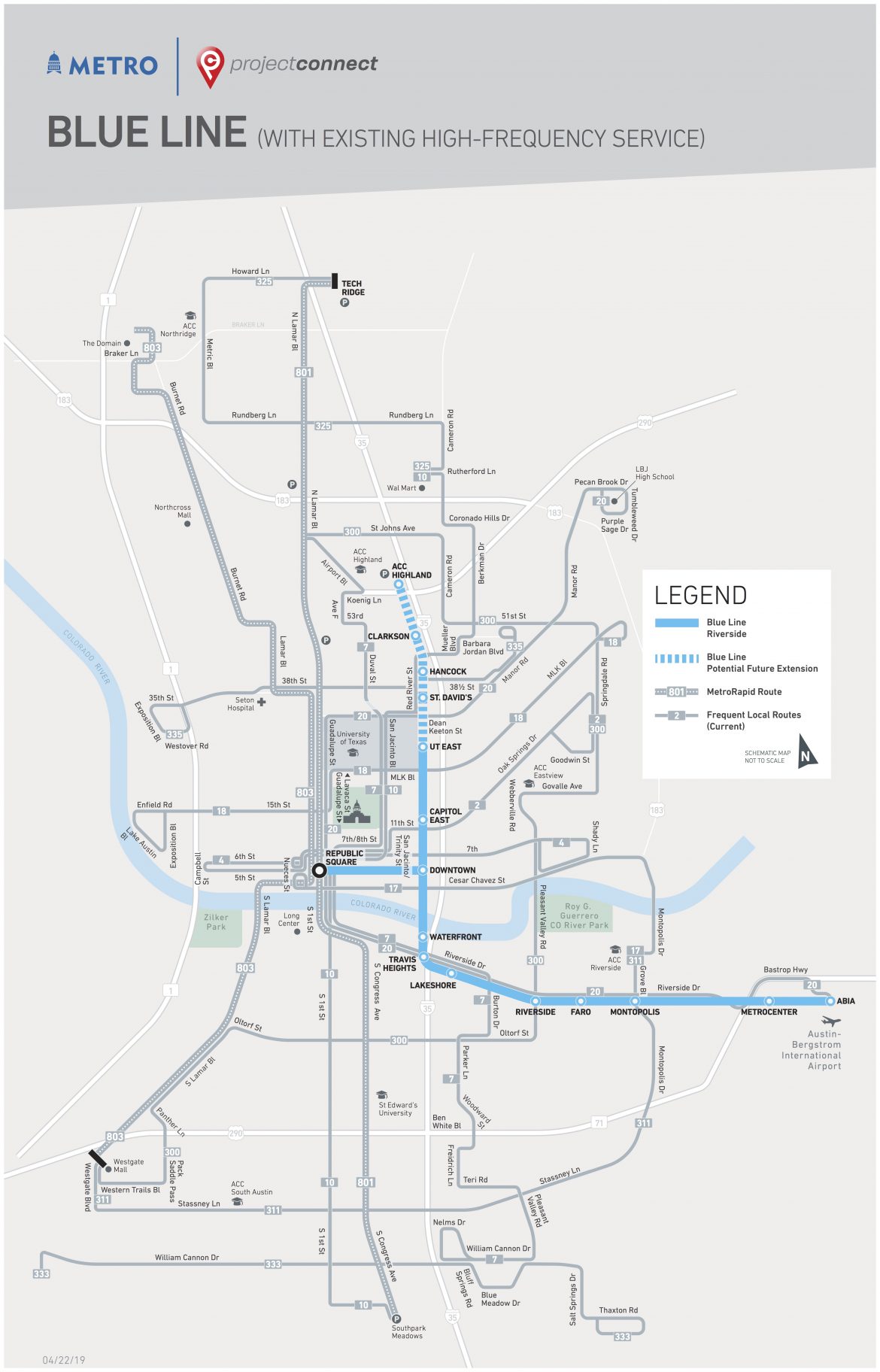 Blue Line Map - The Austin Common