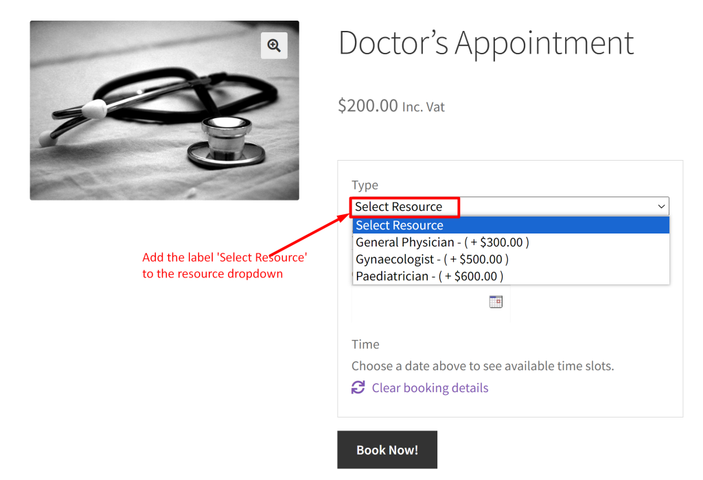 How to Add 'Select Resource' Option in Dropdown When Using the Booking and Appointment Plugin ...