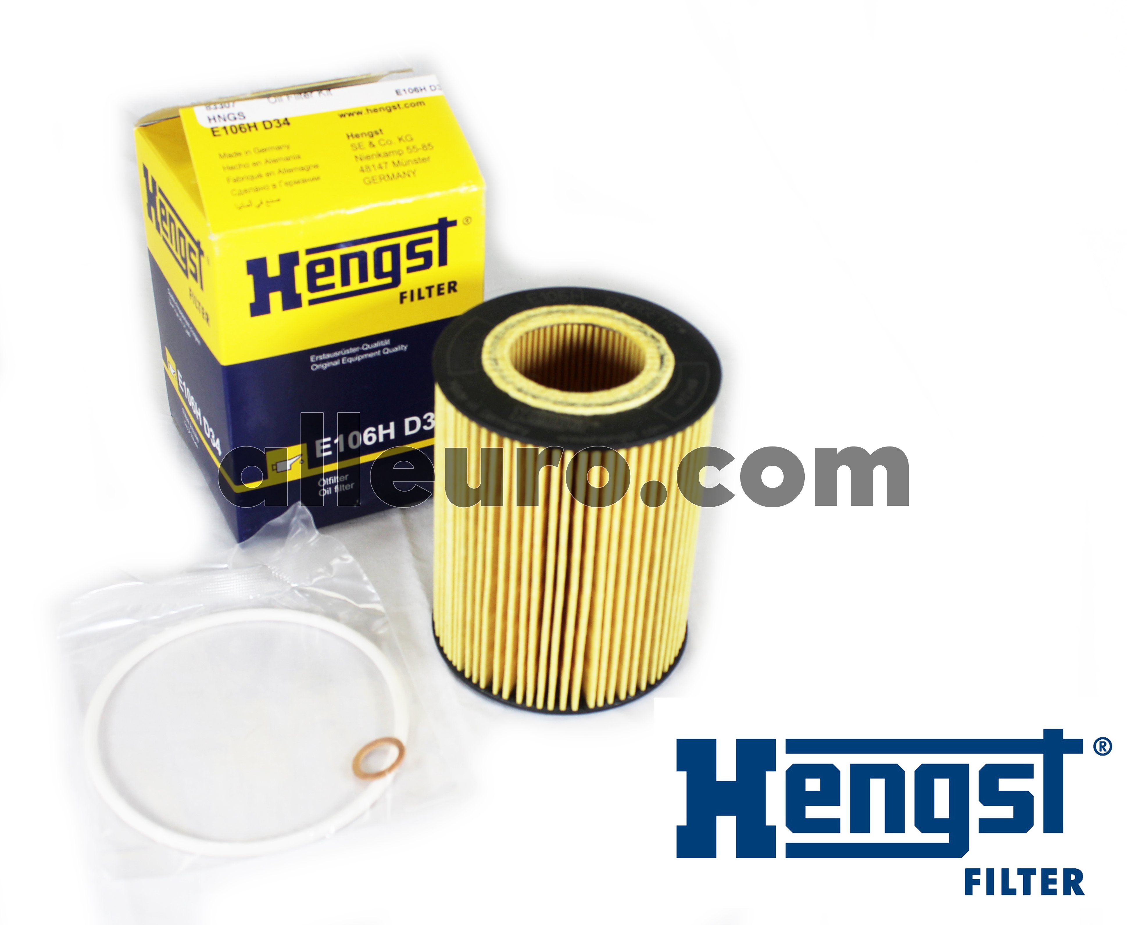 alleuro.com: Hengst Engine Oil Filter 11427512300 E106H D34