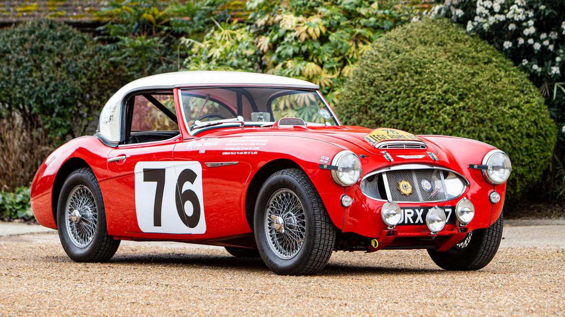 The Austin-Healey 3000 used by Pat Moss and Ann Wisdom to win the 1960 ...