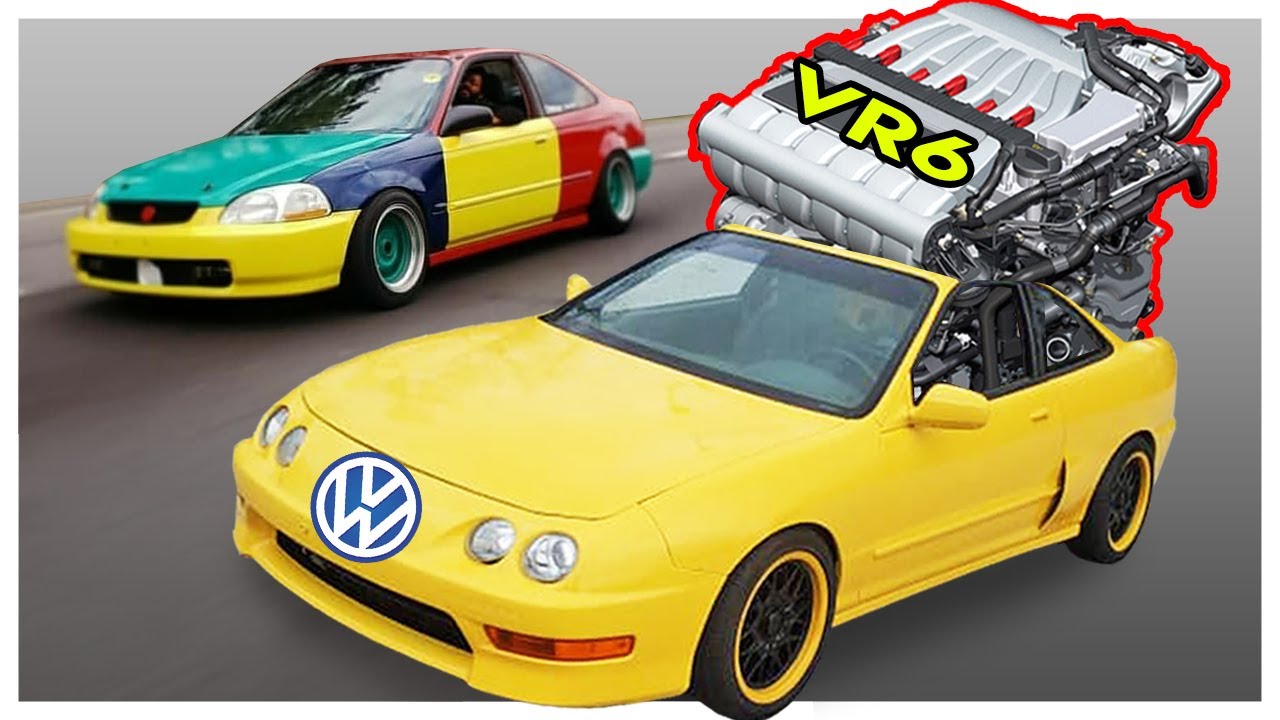 Not just a Civic with a VW 1.8T, but a mid-engine, VR6-powered Integra ...