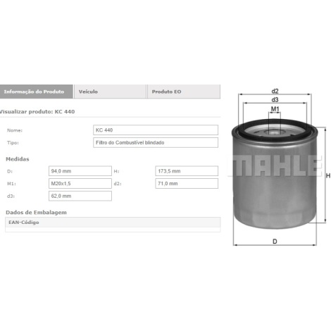 FILTRO FCD2093 KC0440 P9454 SCB0075 MM100020 H414WK WK9542X PSC403 ...