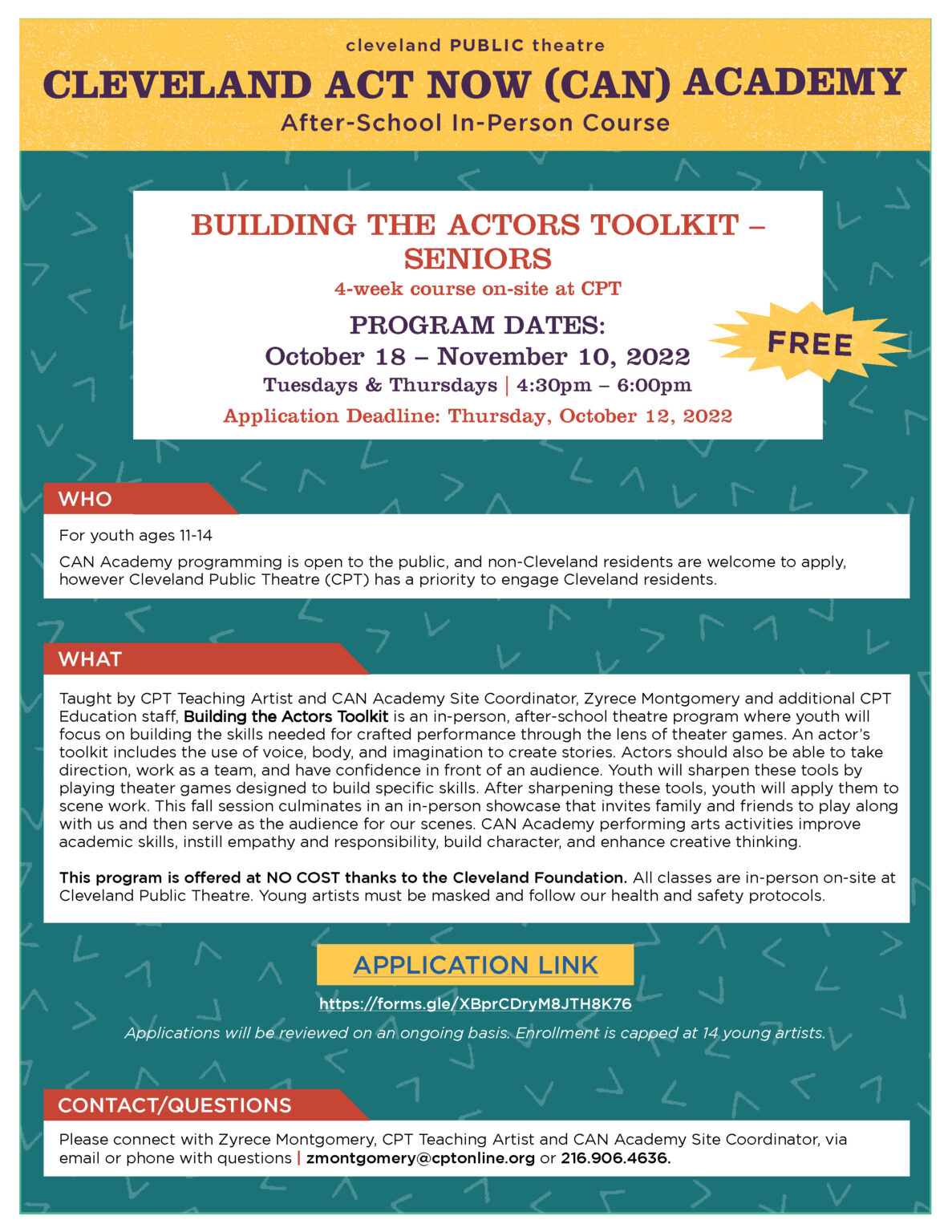 Cleveland Act Now (CAN) Academy – Building the Actors Toolkit – Seniors ...