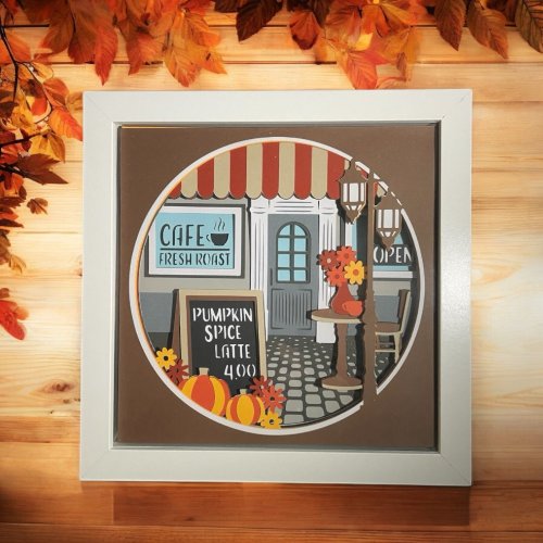 3D layered Fall Cafe Shadow Box - Touch of Artisan - Handmade Products ...