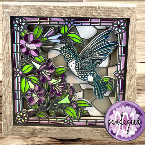 Handmade Hopscotch the Hummingbird Shadow Box – 8x8 Layered Cardstock ...