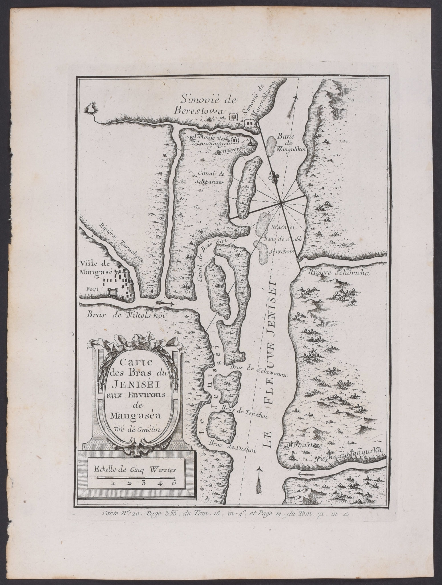 Map of the Arm of Jenisej River, Russia | Trillium Rare Prints