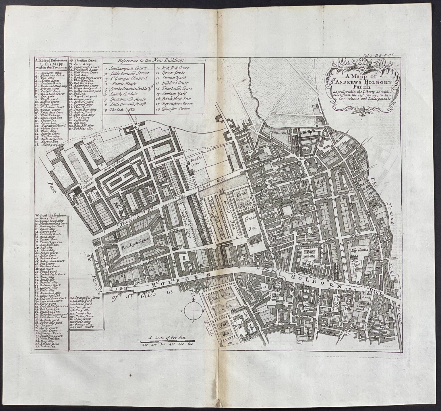 A Map of St. Andrews Holborn Parish | Trillium Rare Prints