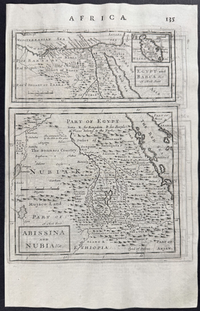Map of Egypt, Abissina, & Nubia / Verso: Map of South Africa wit Congo ...