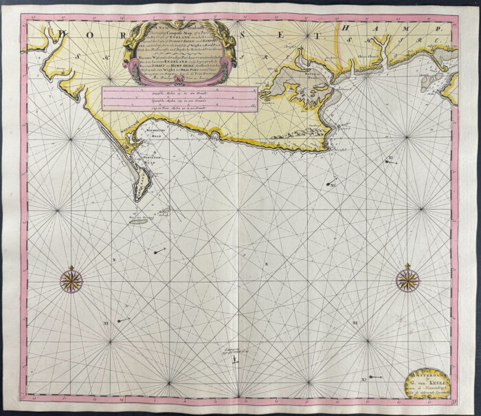 Compass Map of the Sea Coast of England | Trillium Rare Prints