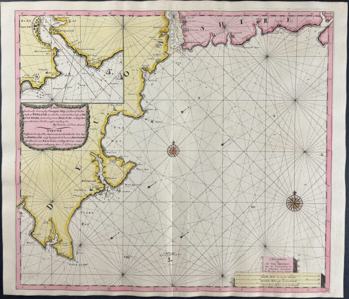 Compass Map of the Sea Coast of England | Trillium Rare Prints
