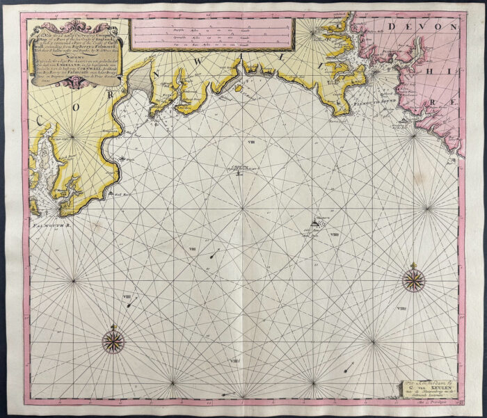 Compass Map of the Sea Coast of England | Trillium Rare Prints