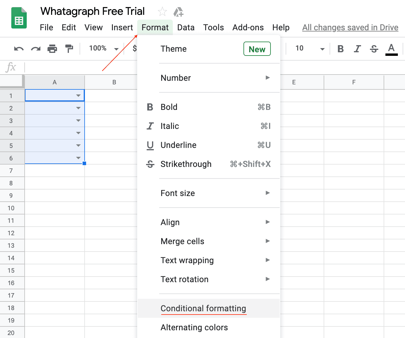 How to Create a Dropdown List in Google Sheets | Whatagraph