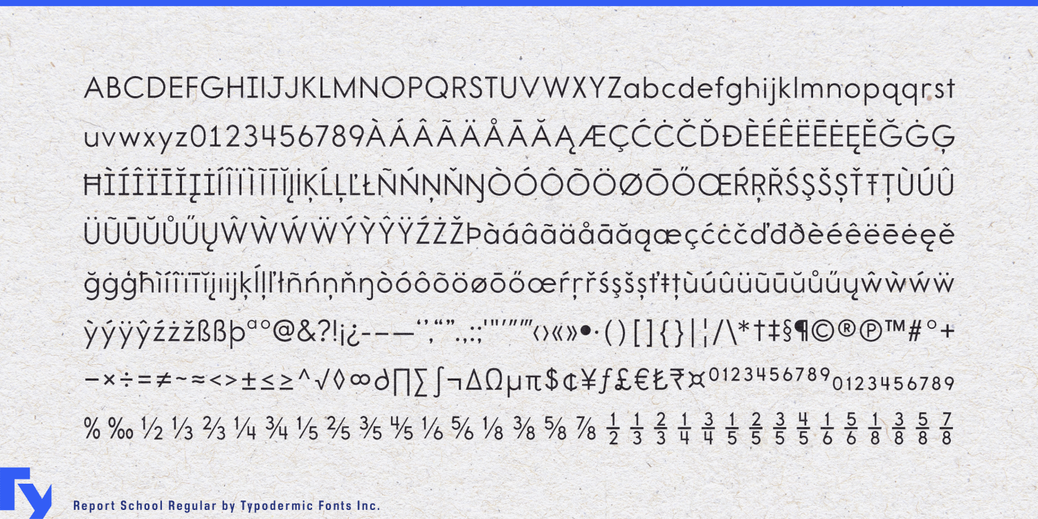 Report School Font Family by Typodermic | Font Bros