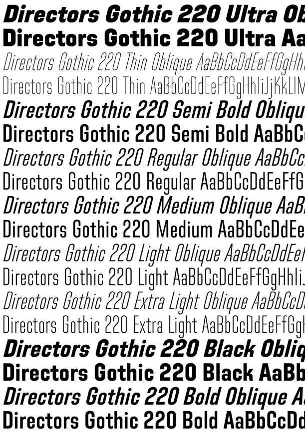 Directors Gothic 210 Font Family by Lettering Inc | Font Bros