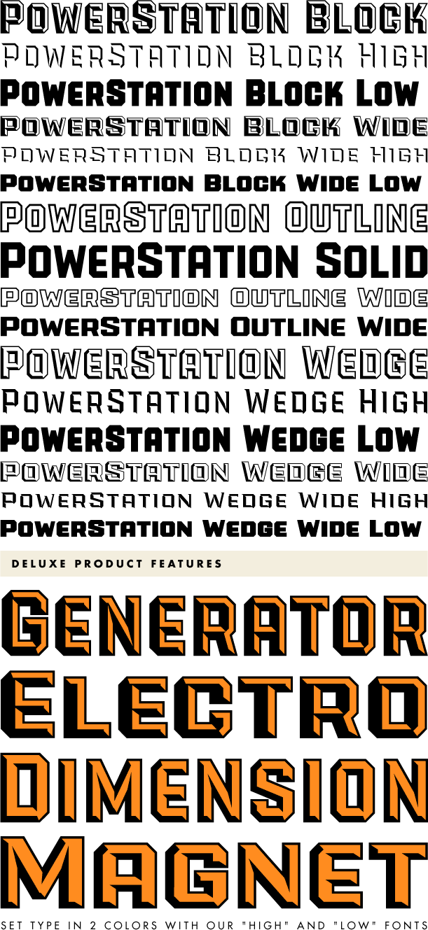 PowerStation Font Family by Alphabet Soup | Font Bros