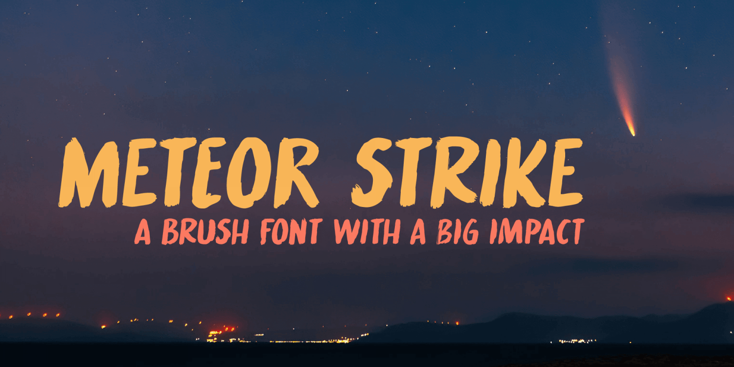 Meteor Strike Font Family by Hanoded | Font Bros