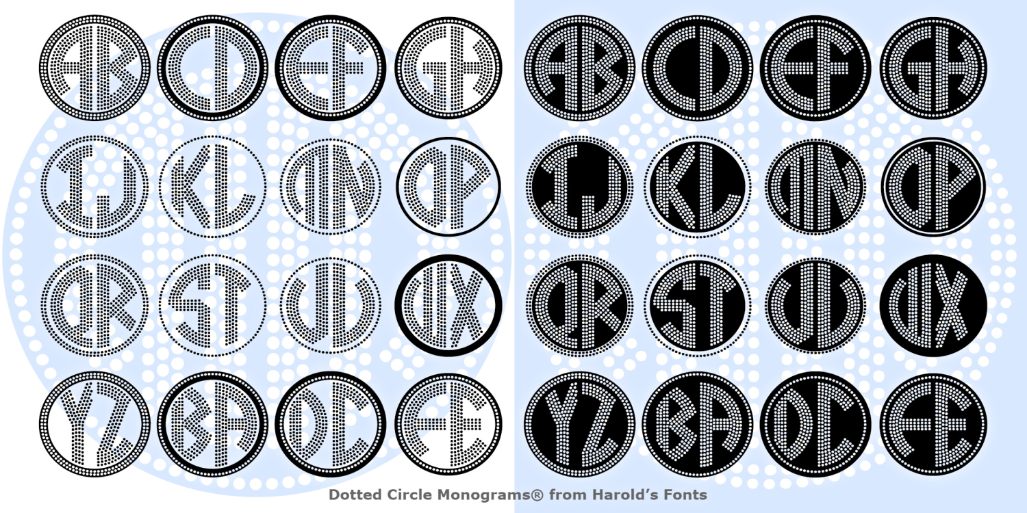 Dotted Circle Monograms Font Family by Harold's Fonts | Font Bros