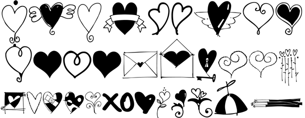 Heart Doodles Font Style by Outside-the-Line | Font Bros