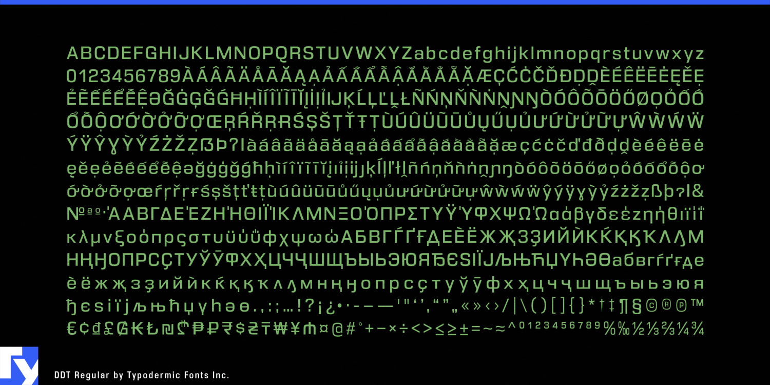 DDT Font Family by Typodermic | Font Bros