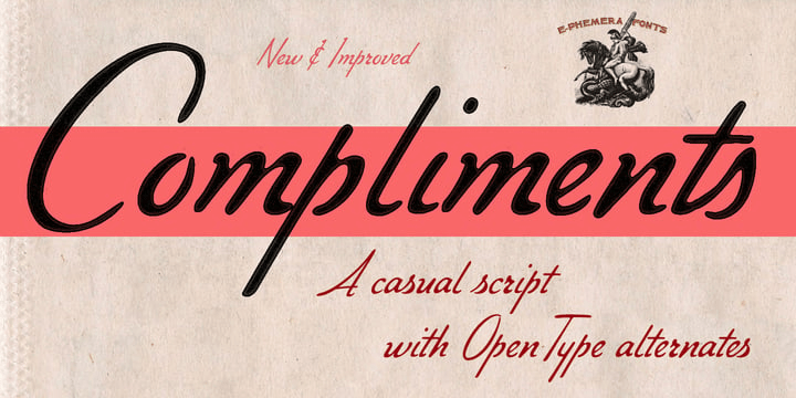 Compliments Font Family by E-phemera Fonts | Font Bros