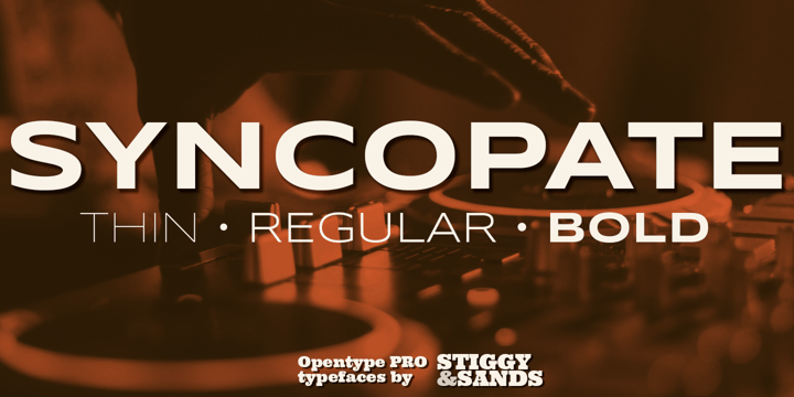 Syncopate Font Family by Stiggy & Sands | Font Bros