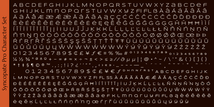 Syncopate Font Family by Stiggy & Sands | Font Bros