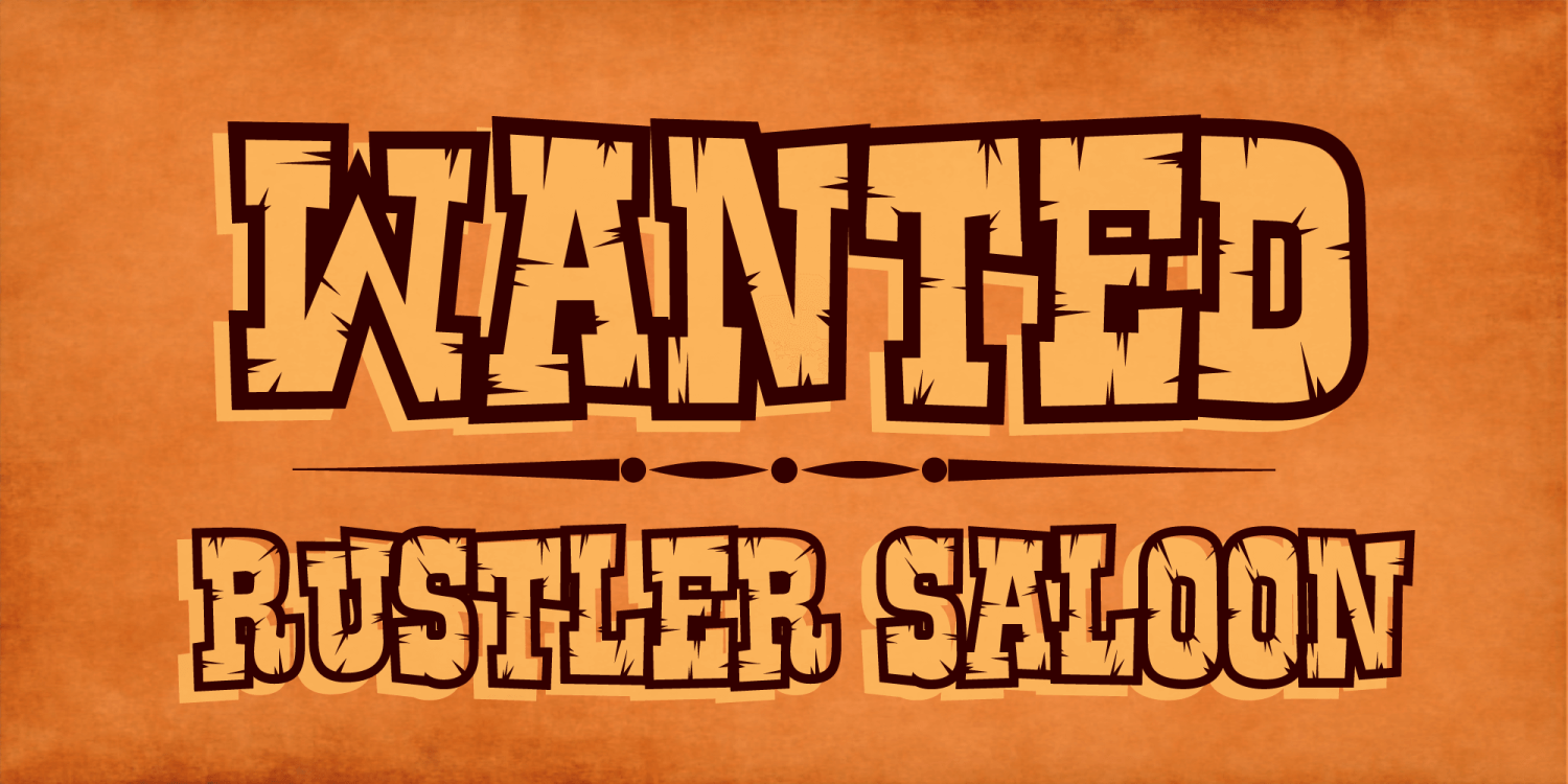 Rustler Saloon Font Style by Fontalicious | Font Bros